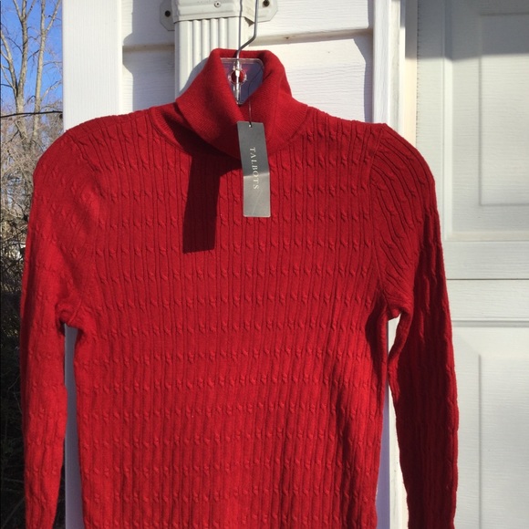 Talbots | Sweaters | Nwt Talbots Pretty Red Cabled Turtleneck | Poshmark